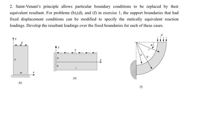 Solved 2. Saint-Venant's principle allows particular | Chegg.com