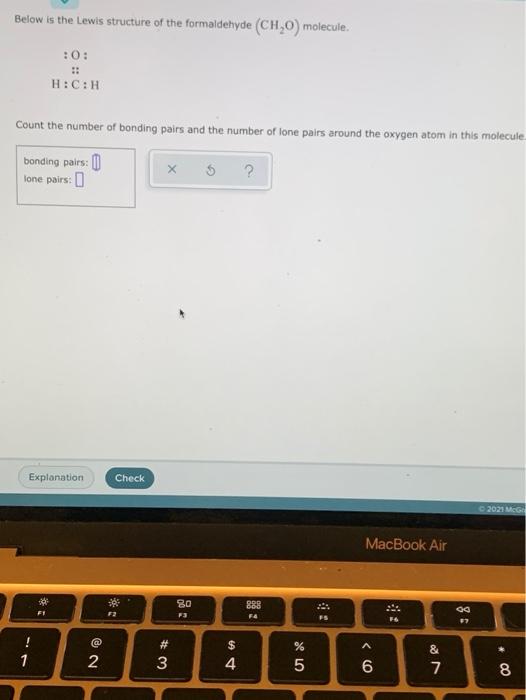 Solved Below is the Lewis structure of the formaldehyde | Chegg.com