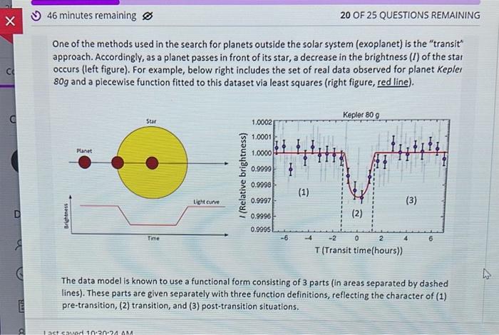 One of the methods used in the search for planets | Chegg.com