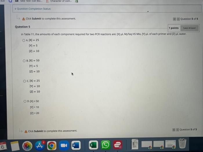 in Table 11, the amounts of each component required | Chegg.com