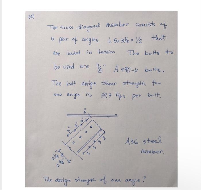 Solved The truss diagonal member consists of a pair of | Chegg.com