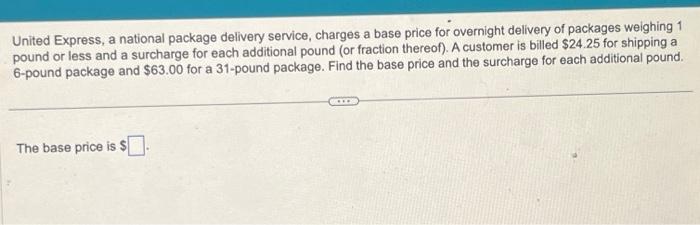 Solved United Express, a national package delivery service, | Chegg.com
