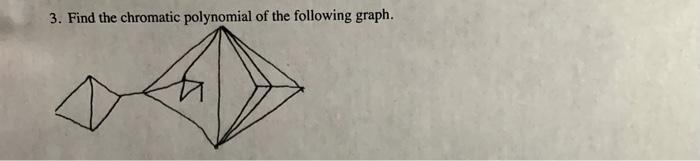 Solved 3. Find the chromatic polynomial of the following | Chegg.com