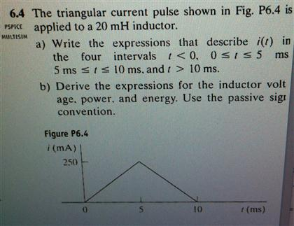 Solved The triangular current pulse shown in Fig. P6.4 is | Chegg.com