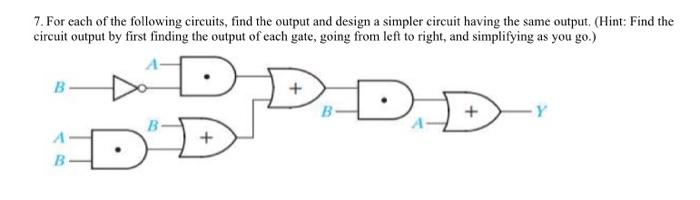 Solved 7. For each of the following circuits, find the | Chegg.com