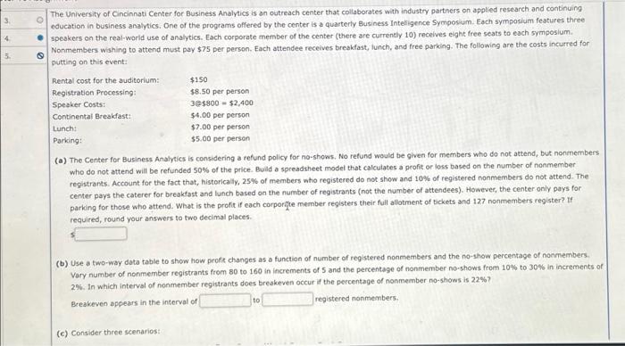 (b) Use a two-way data table to show how profit | Chegg.com