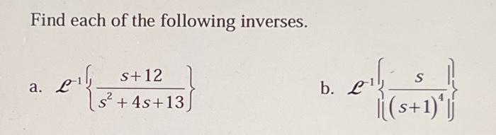 Solved Find each of the following inverses. a. \\( | Chegg.com