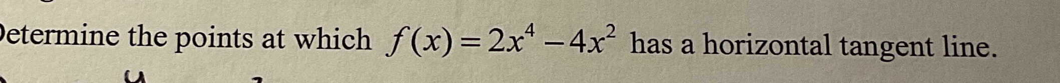 Solved Determine the points at which f(x)=2x4-4x2 ﻿has a | Chegg.com