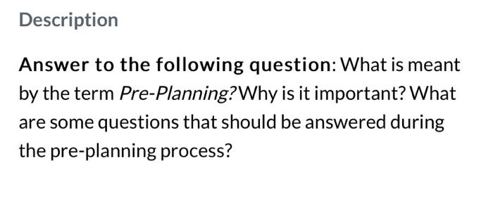 Solved Description Answer to the following question: What is | Chegg.com