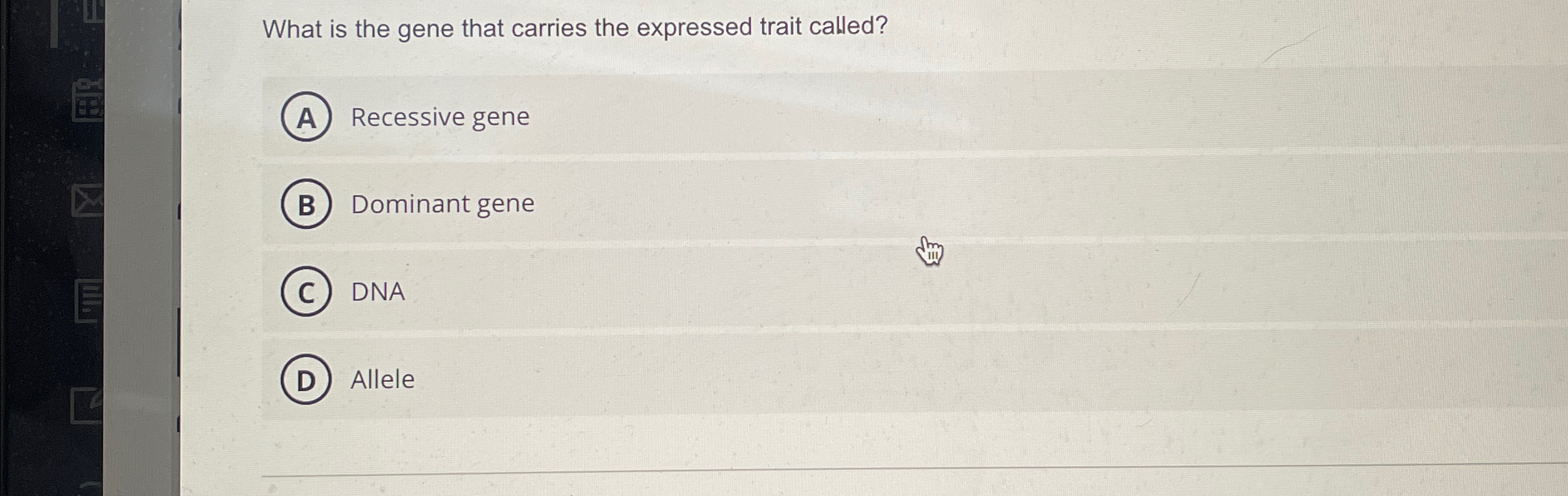 Solved What is the gene that carries the expressed trait | Chegg.com