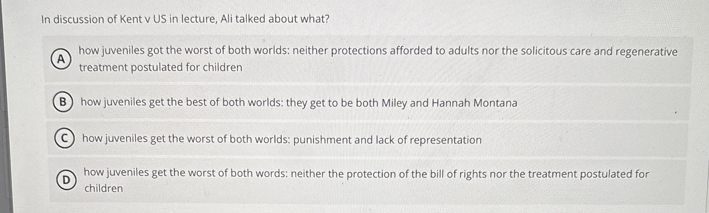 Solved In discussion of Kent v US in lecture, Ali talked | Chegg.com