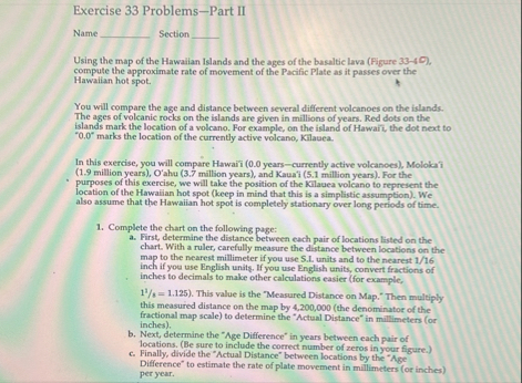 [Solved]: Exercise 33 Problems-Part II Name Section q, Usin