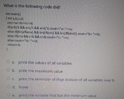 Solved What is the following code did?int main() ﻿int | Chegg.com