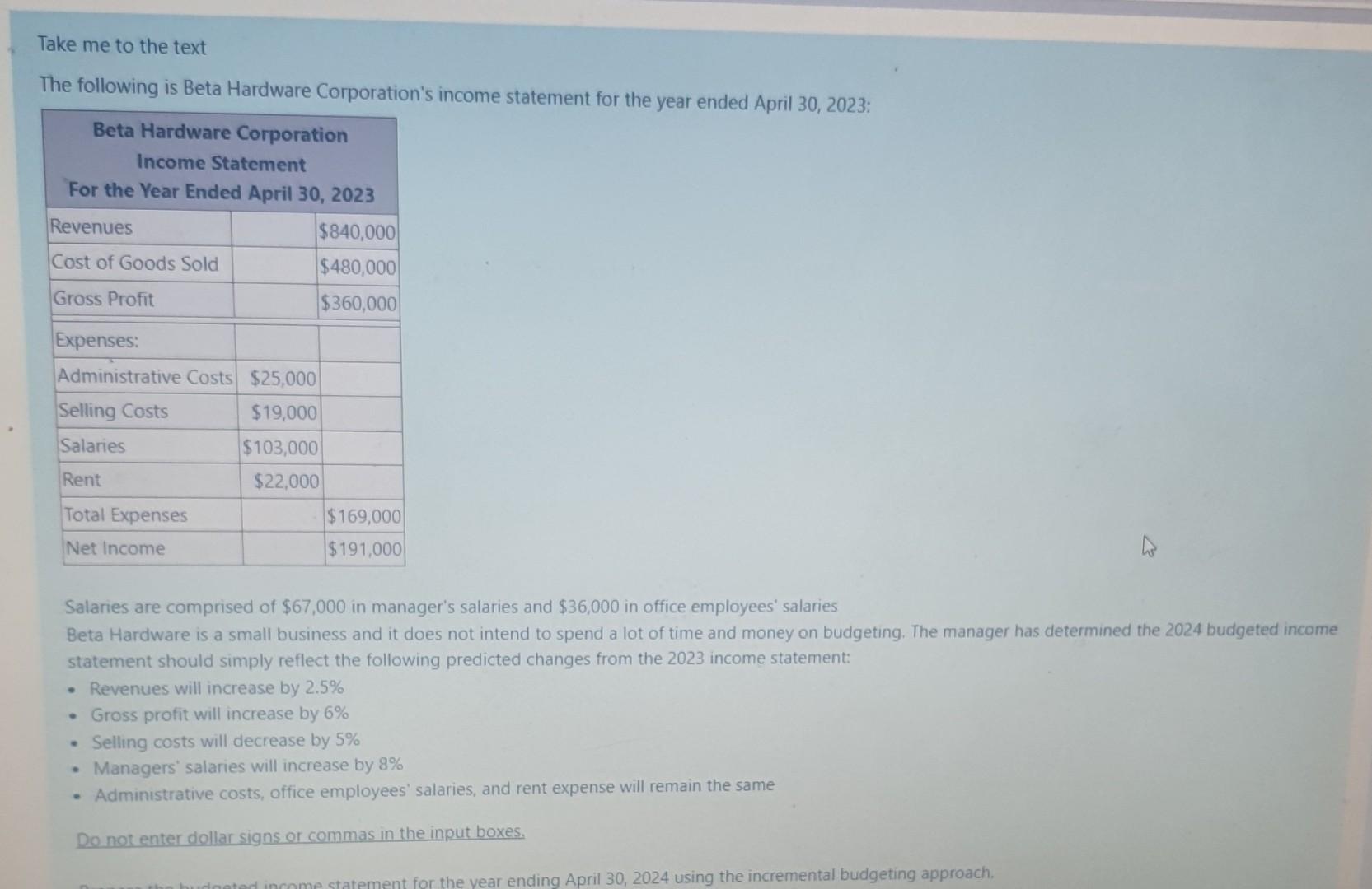 Solved Take me to the text The following is Beta Hardware | Chegg.com