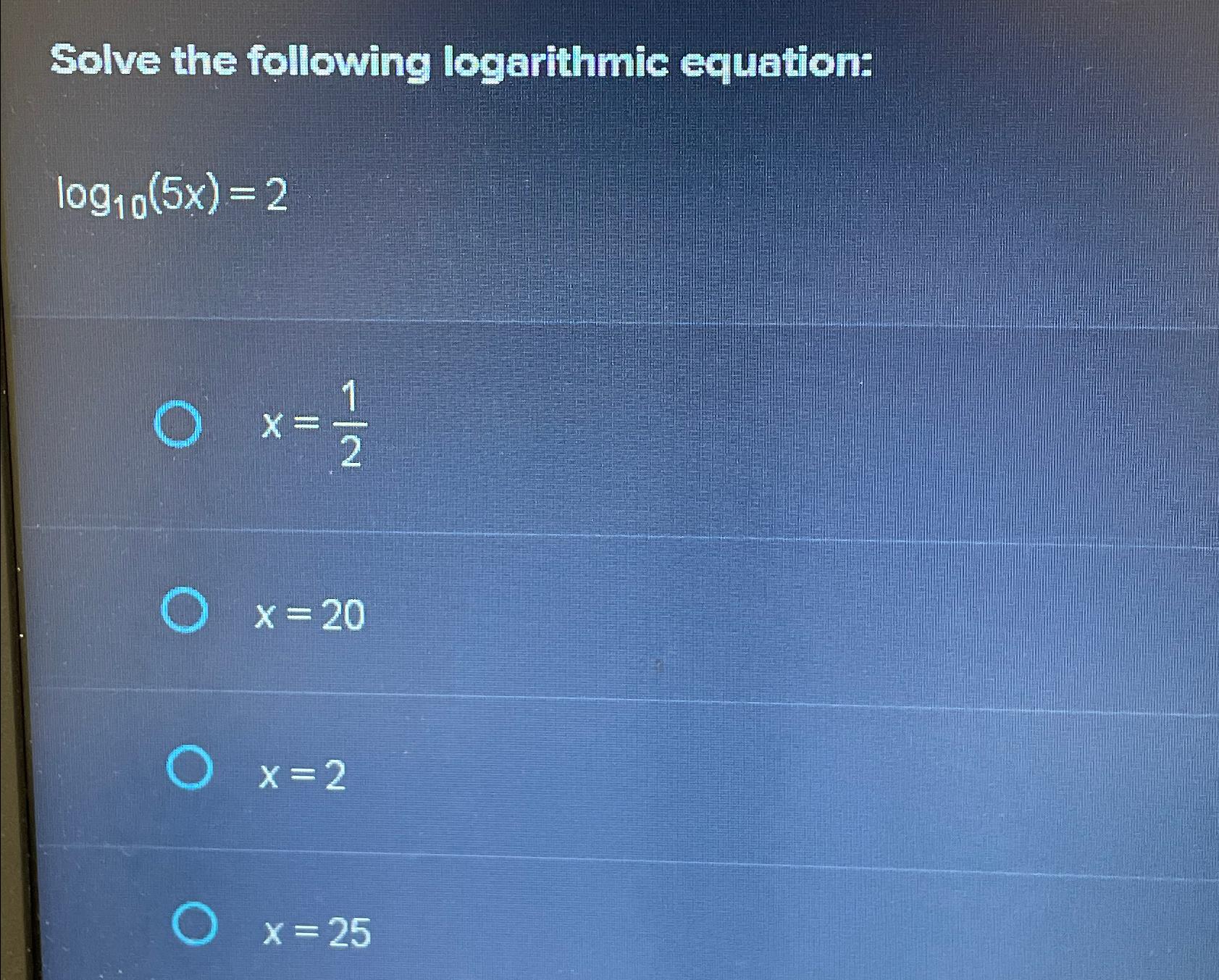 Solved Solve the following logarithmic | Chegg.com