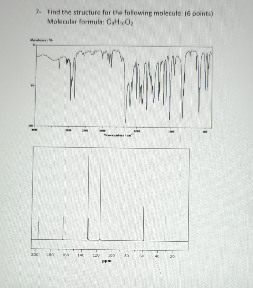 Solved find the structure of the following molecule( C9 H10 | Chegg.com