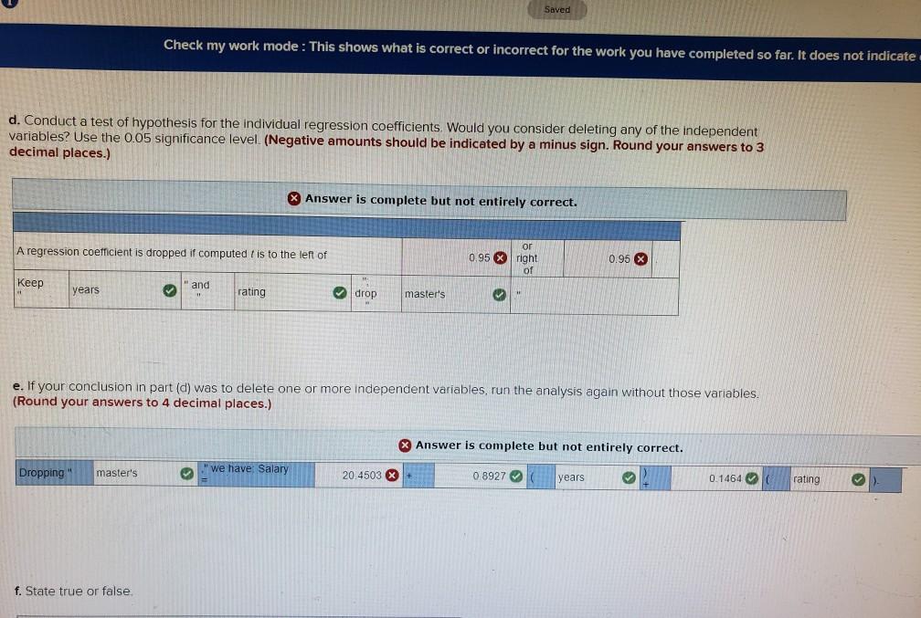 Solved Saved Check my work mode: This shows what is correct | Chegg.com
