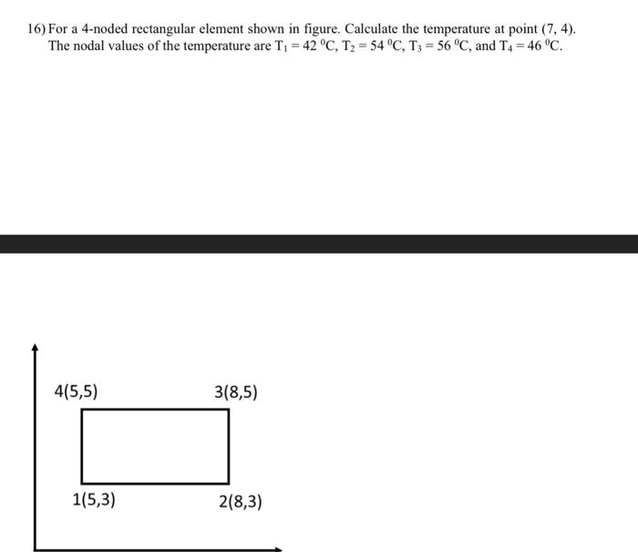 Solved 16) For a 4-noded rectangular element shown in | Chegg.com