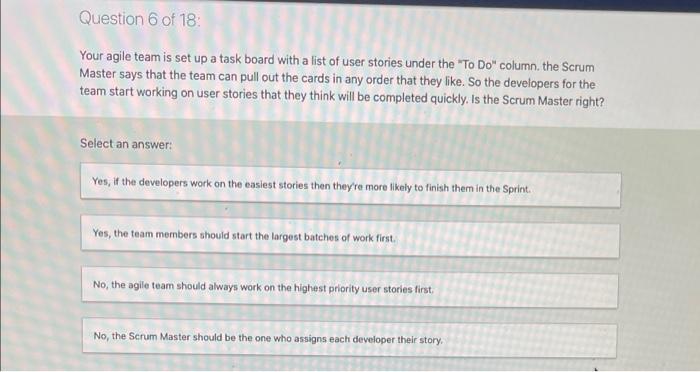 Solved Question 4 of 18 In the Agile Manifesto Principles 3 | Chegg.com