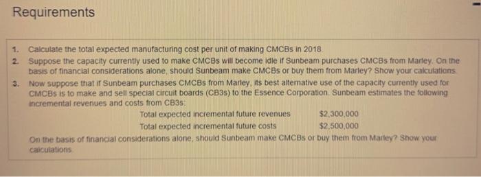 Solved Requirements 1. Calculate the total expected | Chegg.com