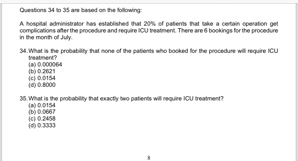 Solved Questions 34 ﻿to 35 ﻿are based on the following:A | Chegg.com