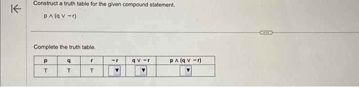 Solved Construct A Truth Table For The Given Compound 0295