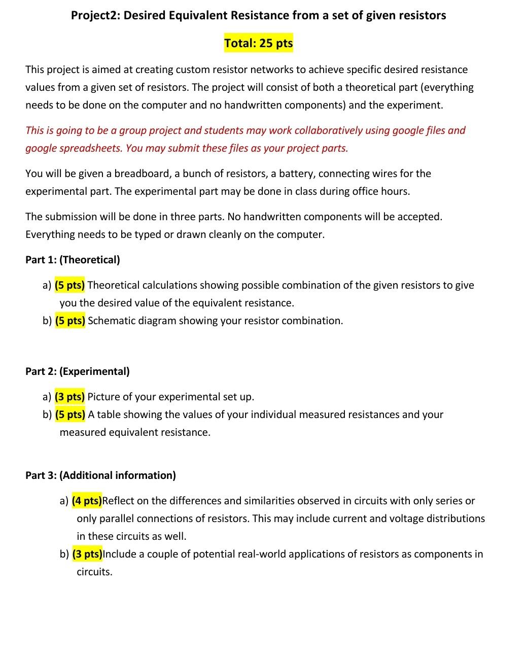 Solved This project is aimed at creating custom resistor | Chegg.com