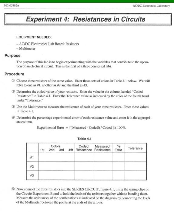 Solved Series Ru=Ry=Rig= Figure 4.1 6. Construct a PARALLEL | Chegg.com