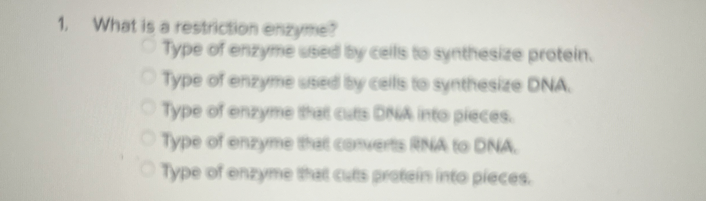 Solved What is a restriction enzyme?Type of enryme seded by | Chegg.com