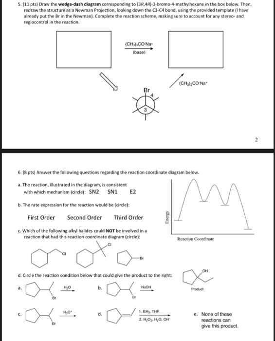 Solved 5. (11 pts) Draw the wedge-dash diagram corresponding | Chegg.com