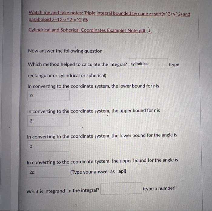 Solved EXAMPLE Volume between two surfaces Find the volume | Chegg.com