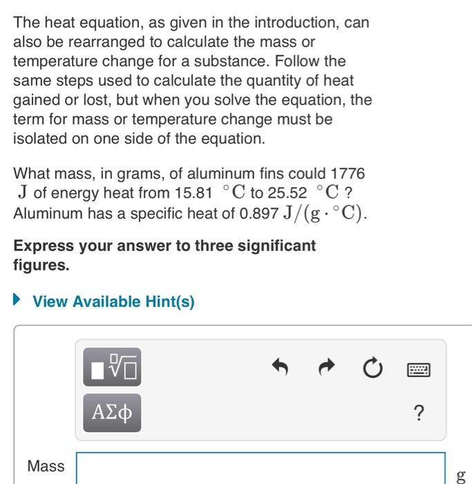 Solved The heat equation, as given in the introduction, can | Chegg.com