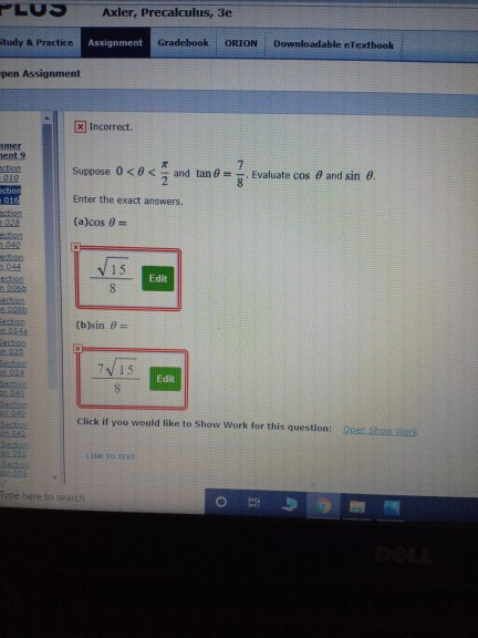 Solved PLUS Axler, Precalculus, 3e Study & Practice | Chegg.com
