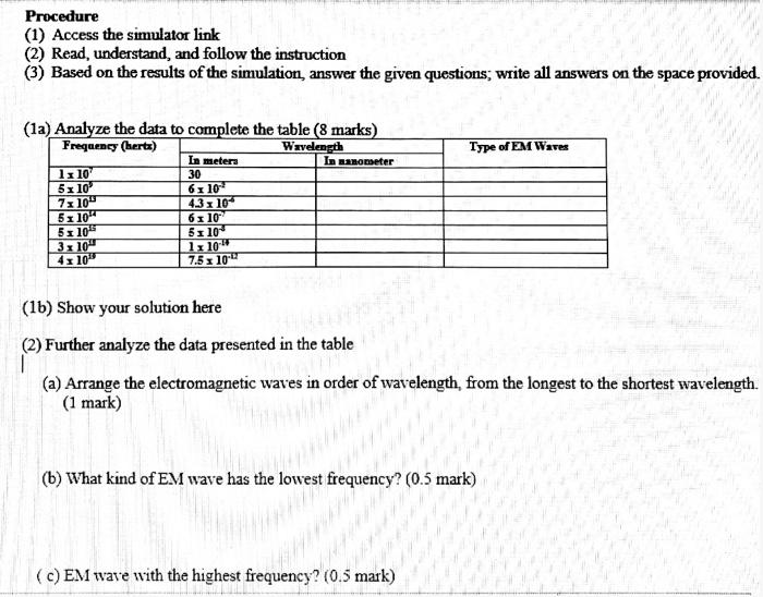 Solved Procedure 1 Access The Simulator Link 2 Read