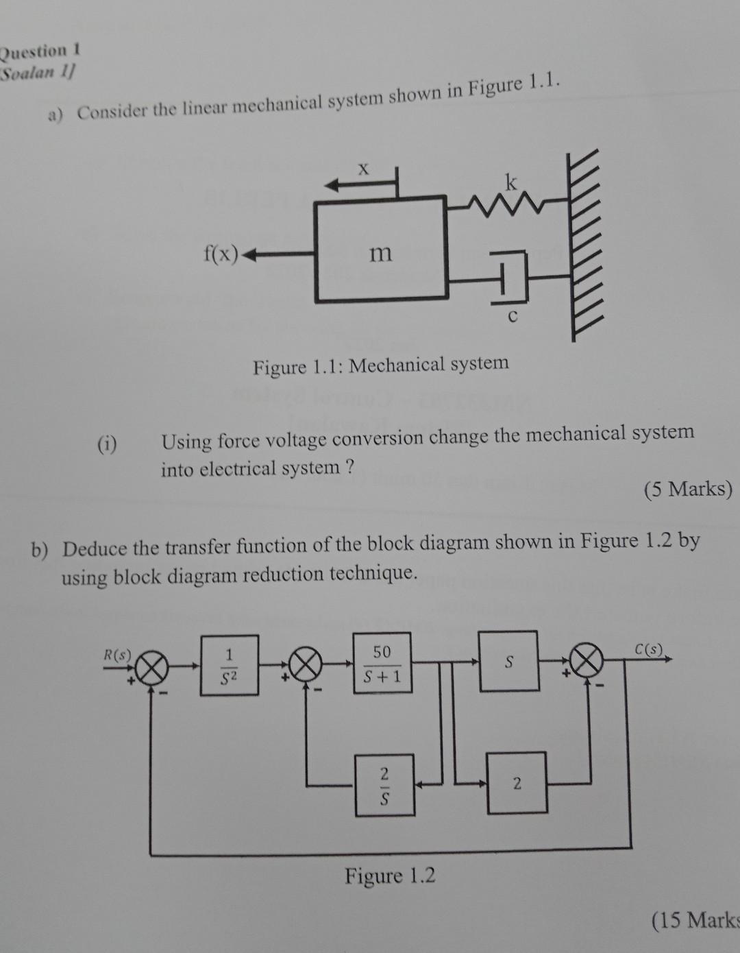 Solved Question 1 Soalan 1] a) Consider the linear | Chegg.com