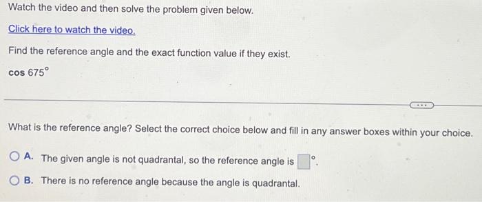 Solved Watch the video and then solve the problem given | Chegg.com