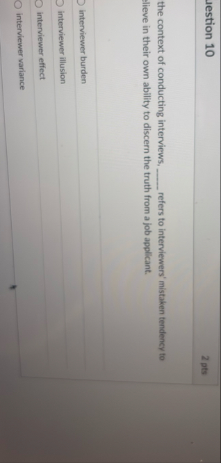Solved destion 102 ﻿ptsthe context of conducting interviews, | Chegg.com