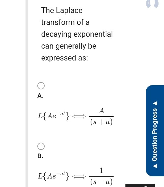 Solved The Laplace transform of a decaying exponential can | Chegg.com