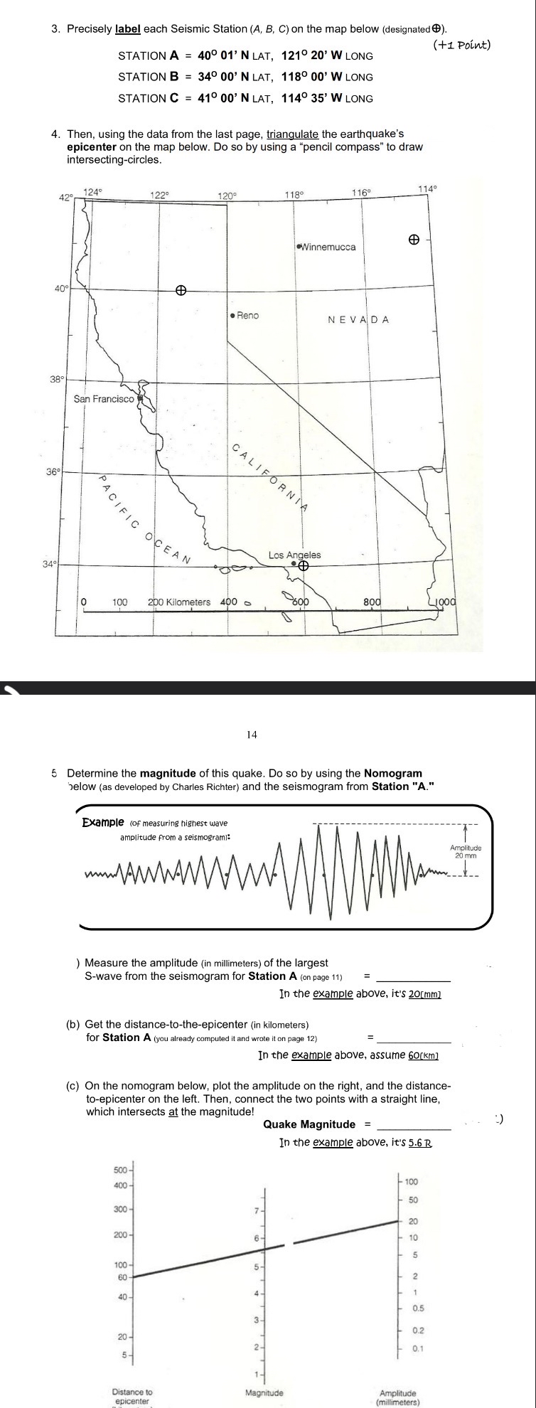 Solved Precisely label each Seismic Station (A,B,C) ﻿on the | Chegg.com