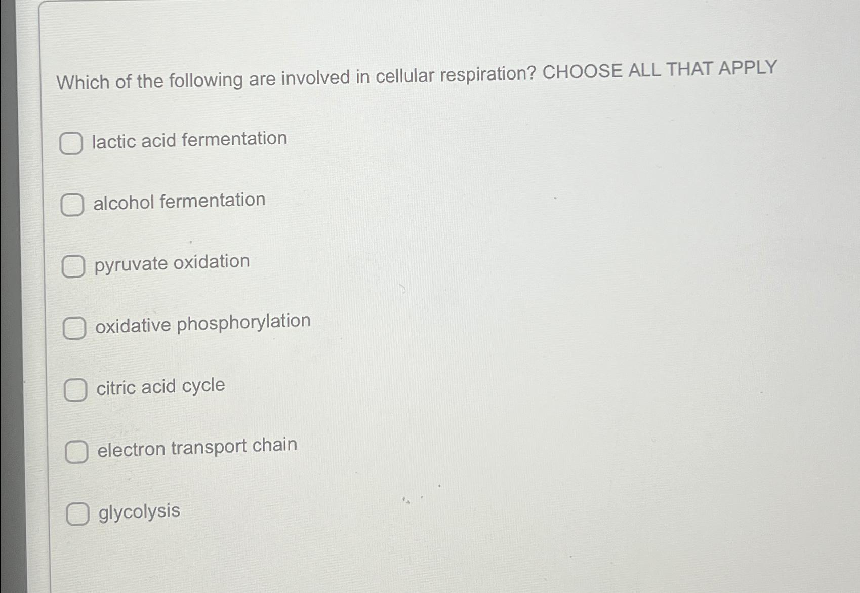 Solved Which of the following are involved in cellular | Chegg.com
