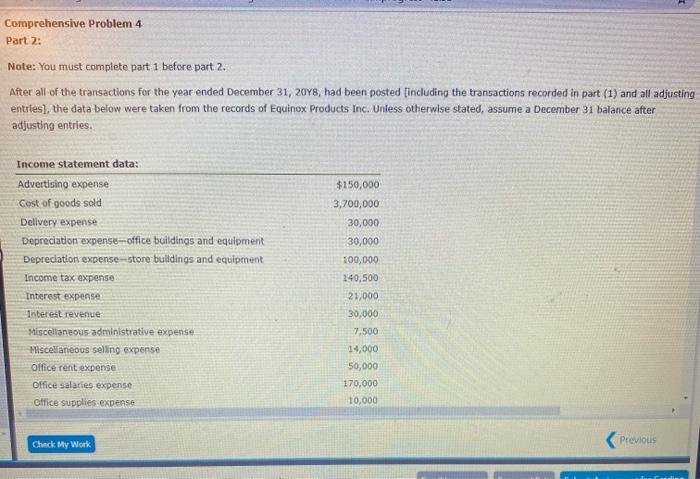 Solved Comprehensive Problem 4 Part 1: Selected transactions | Chegg.com