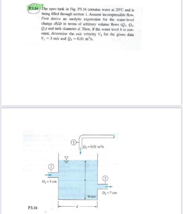 Solved P3.19 Incompressible steady flow in the inlet between | Chegg.com