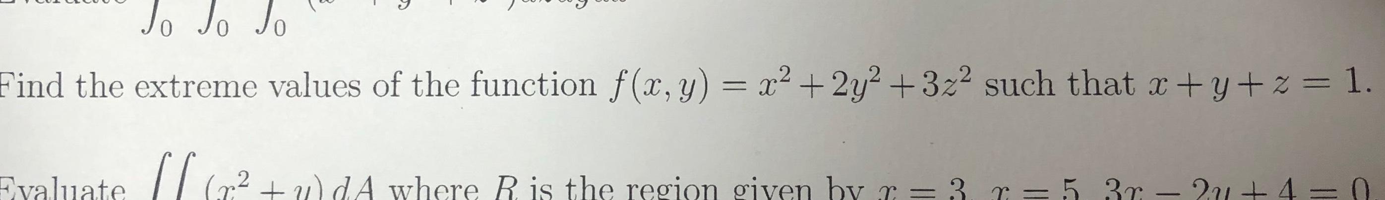 Solved Find the extreme values of the function | Chegg.com