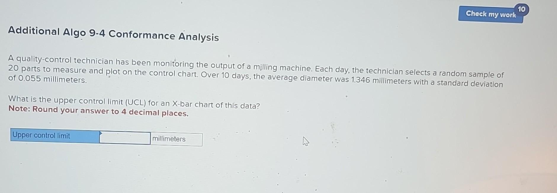 Solved Additional Algo 9-4 Conformance Analysis A | Chegg.com