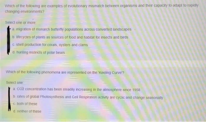 Solved Which of the following are examples of evolutionary | Chegg.com