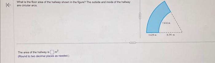 Solved K What is the floor area of the hallway shown in the | Chegg.com
