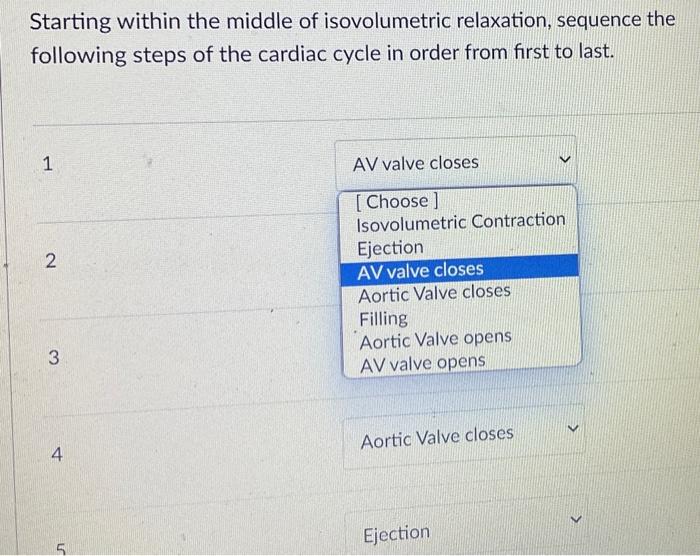 Solved Starting within the middle of isovolumetric | Chegg.com