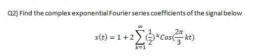 Solved Q2) Find the complex exponential Fourier series | Chegg.com