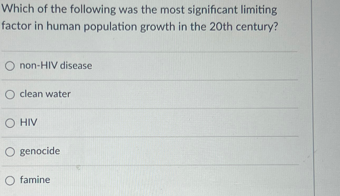 Solved Which of the following was the most significant | Chegg.com