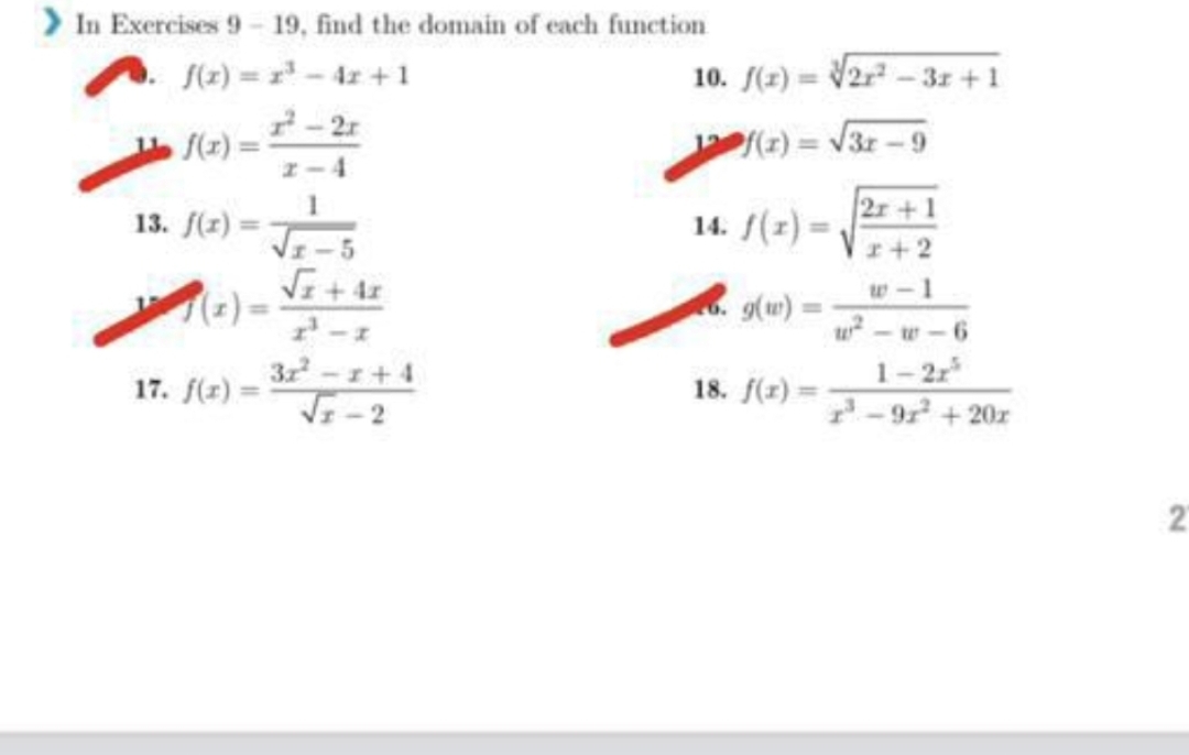 Solved In Exercises 9-19, ﻿find the domain of each | Chegg.com